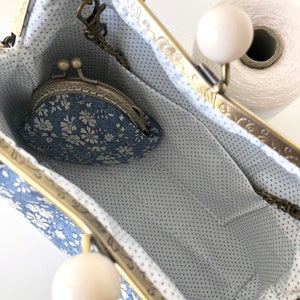 Liberty of London Capel Denim Blue Hand Stitched Vintage Metal Frame ...