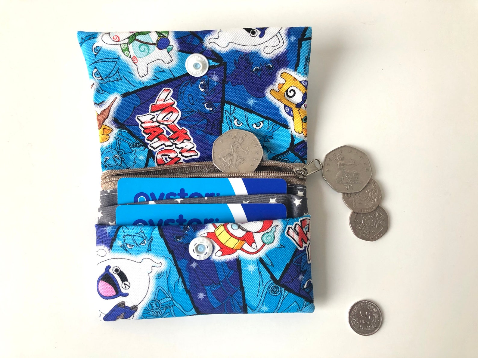 Blue Yokai Watch Children Wallet //children Wallet// Gift for Kids - Etsy