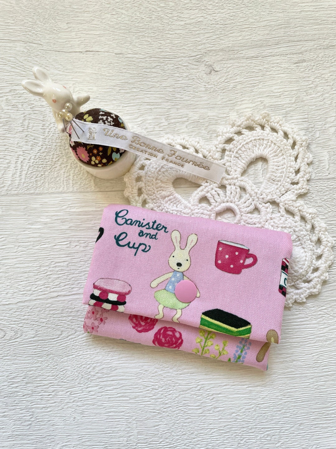 Pink Rabbit Cotton Card Wallet//children Wallet//girls Wallet//gift for ...