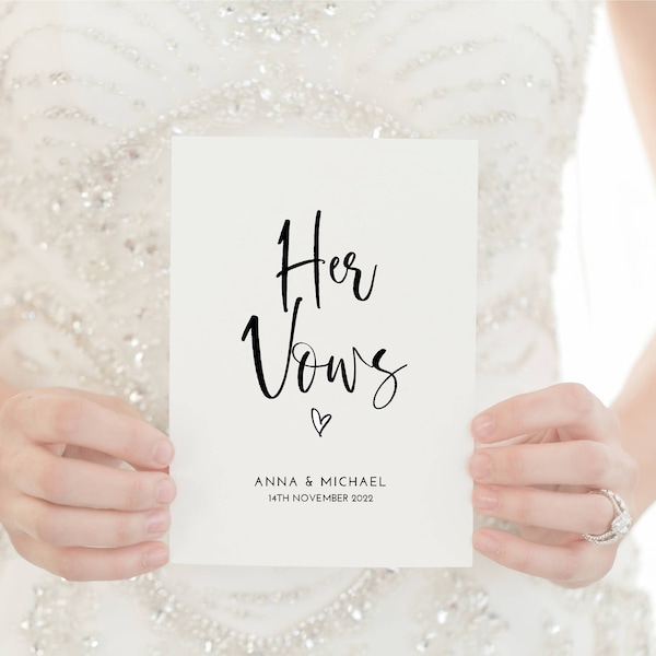 Vow and Wedding Speech Cards - Etsy UK