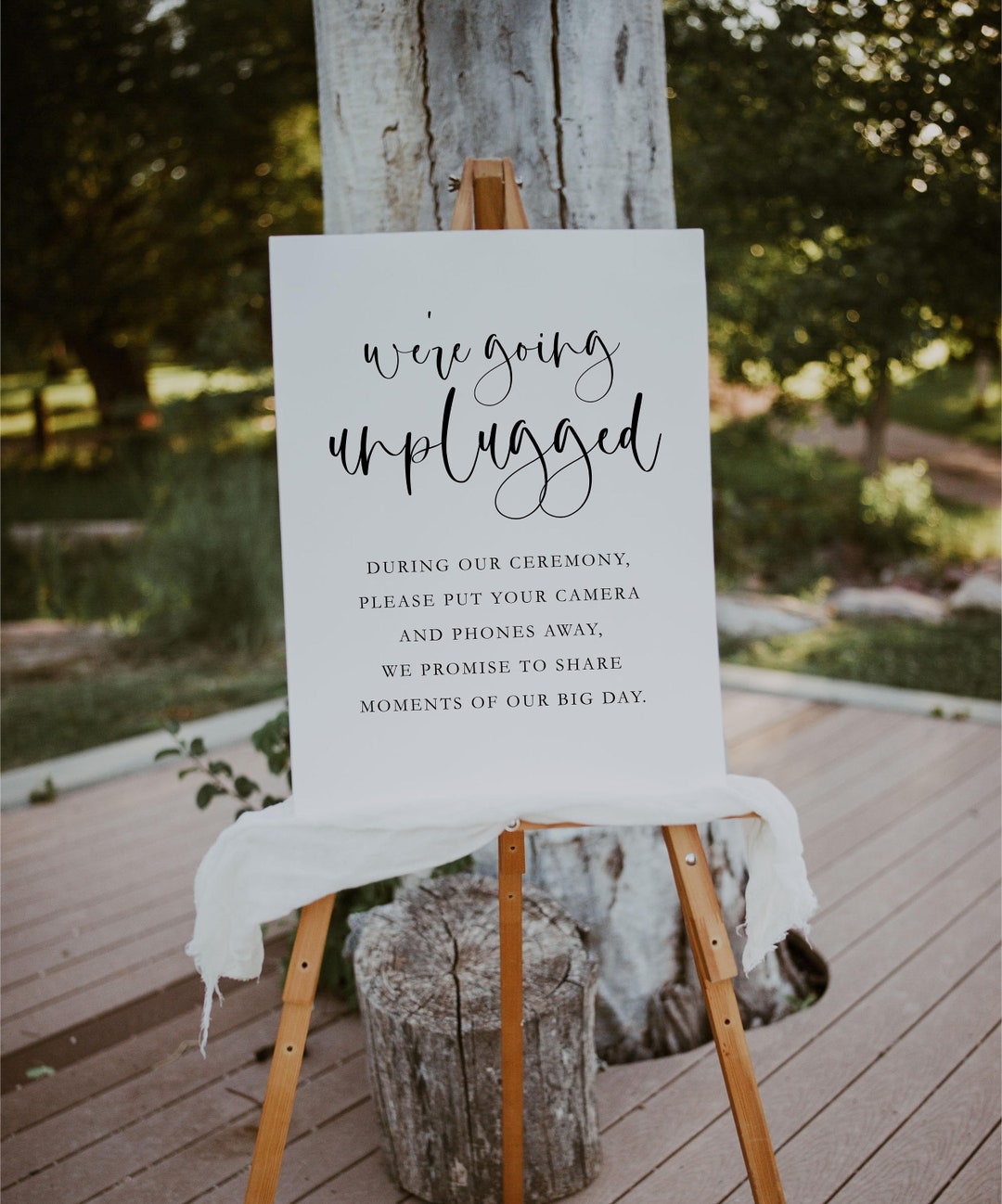 Unplugged, Social Media, No Cameras Wedding Sign, Available Digitally ...