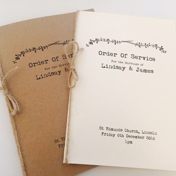 Order of Service - Etsy UK