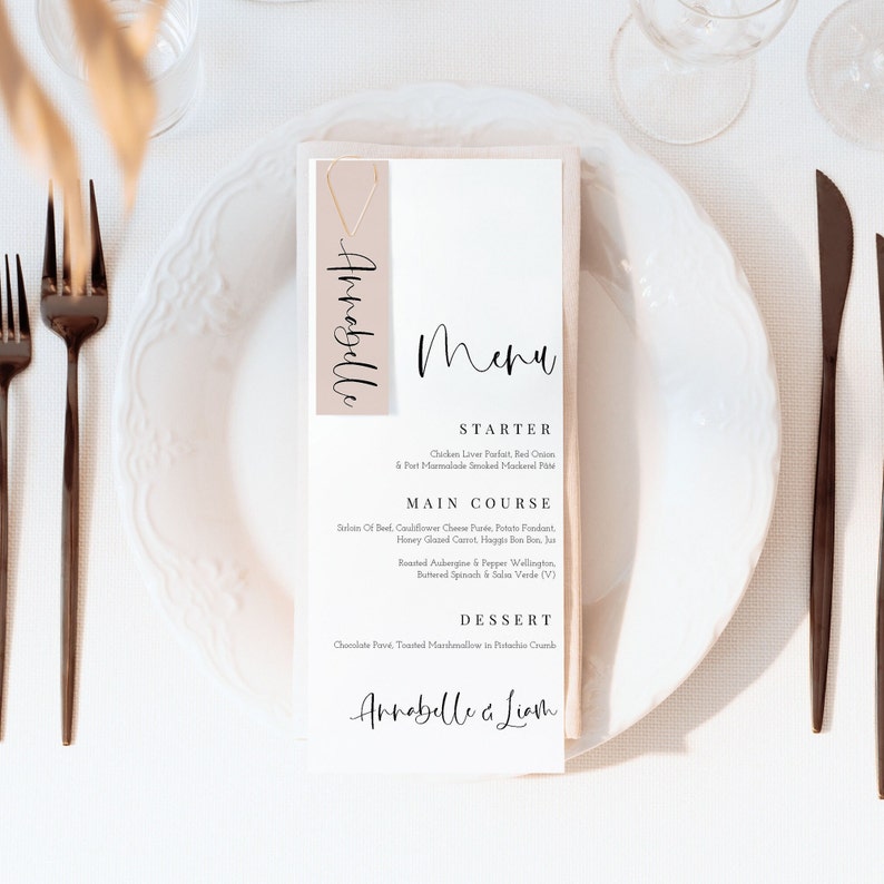 20 Personalised Menus With Place Name Tag and Gold Teardrop - Etsy UK