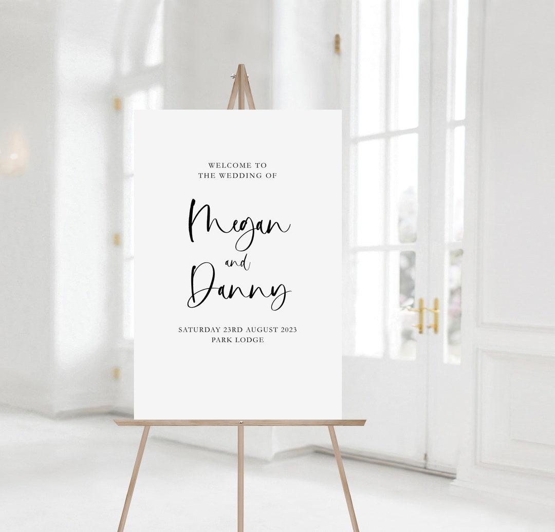 Megan - Personalised Wedding Welcome Sign, Available Digitally or ...