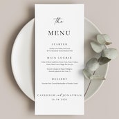 10 Personalised Menus Minimalist, Bold, Modern Calligraphy Design ...