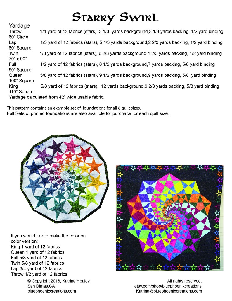 Starry Swirl Quilt Pattern - Etsy