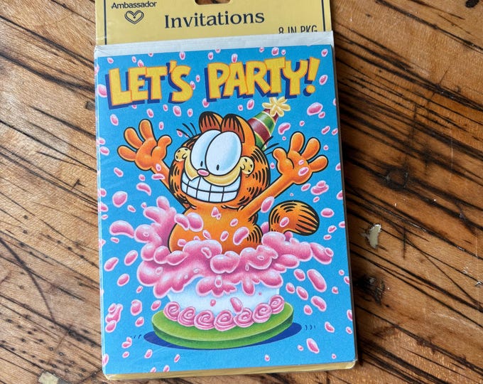 Vintage Garfield Party Invitations, Birthday, Graduation, Celebration ...