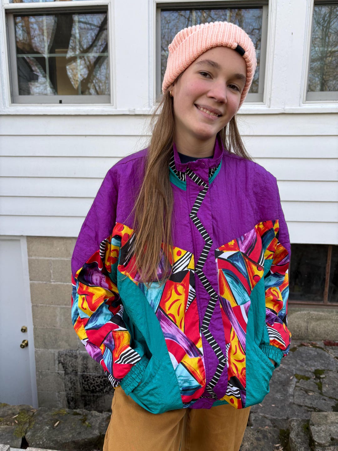 Wind Jacket 90s Nylon Zip Up, Colorful - Etsy