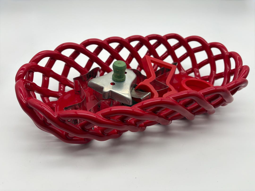 Red Woven Ceramic Basket, Bowl Primo'gi Christmas Decoration - Etsy