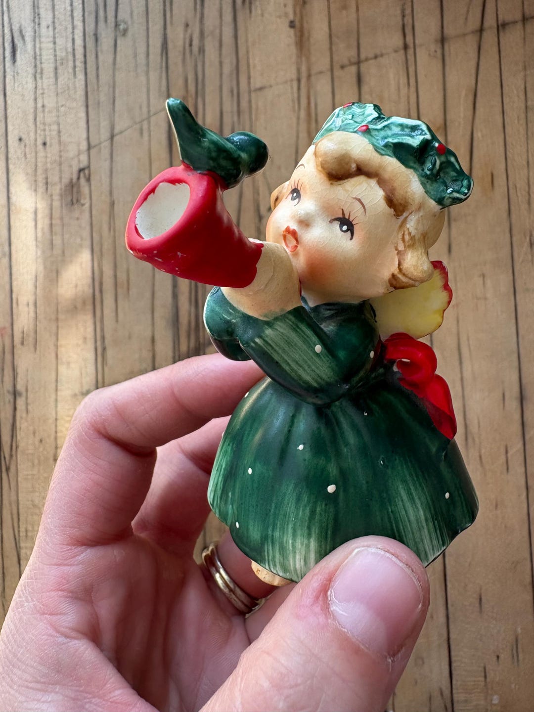 Lefton Christmas Angel MCM With Horn Instrument - Etsy