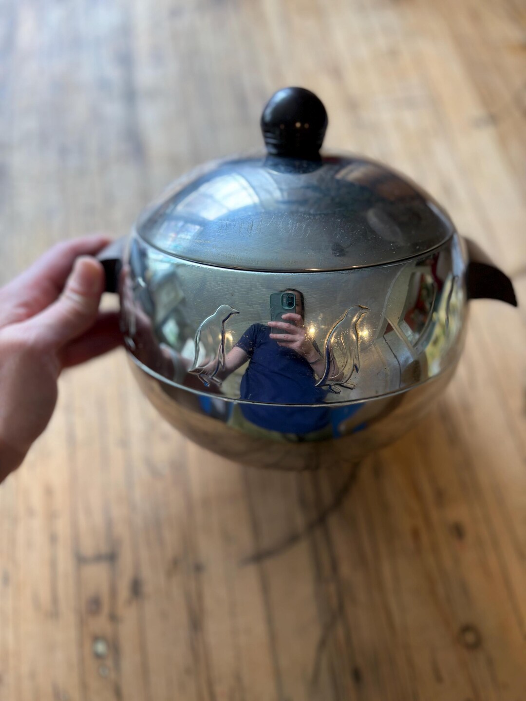 MCM Ice Bucket, Penguin Barware West Bend Company Silver, Stainless ...