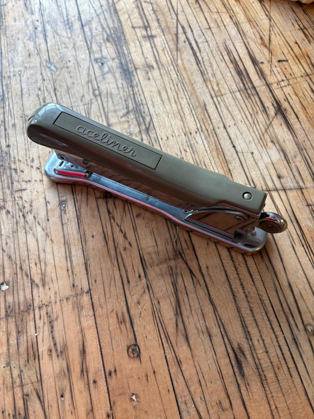 Vintage Stapler Aceliner in Olive Green Ll Made in the USA, Teacher ...