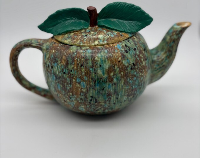 Handmade Teapot, Colorful Art Apple MCM Ceramic - Etsy