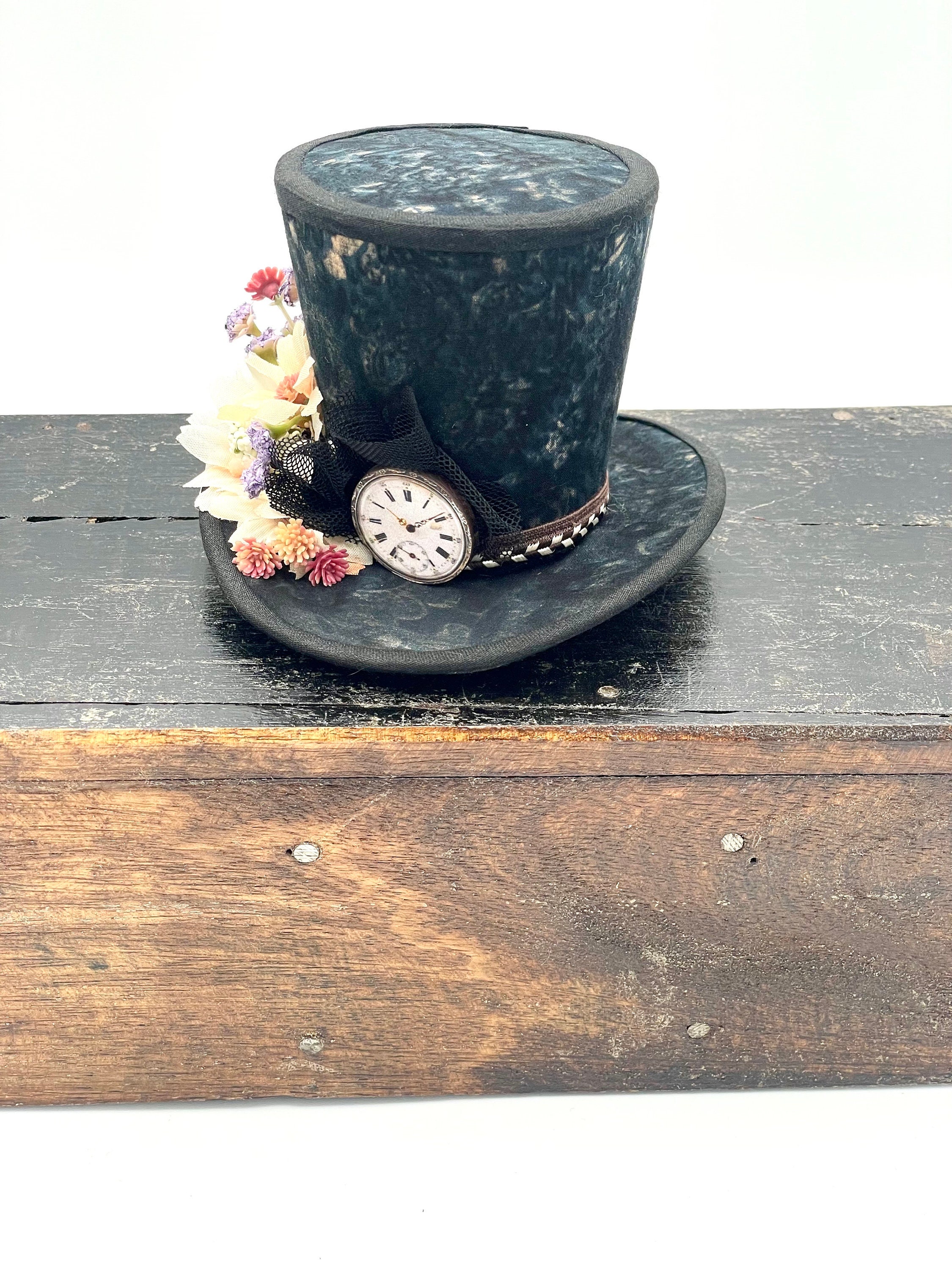 Mini Top Hat, Steampunk Mini Top Hat, Mad Hatter Hat, Mini Top Hat on ...