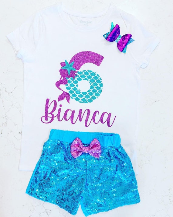 Girl's Mermaid Outfit Girl's Mermaid Shirt Mermaid - Etsy
