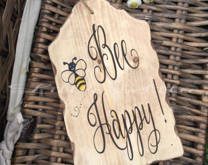Rustic Wooden Signs. Bee Happy Sign. Wooden Signs. Home - Etsy