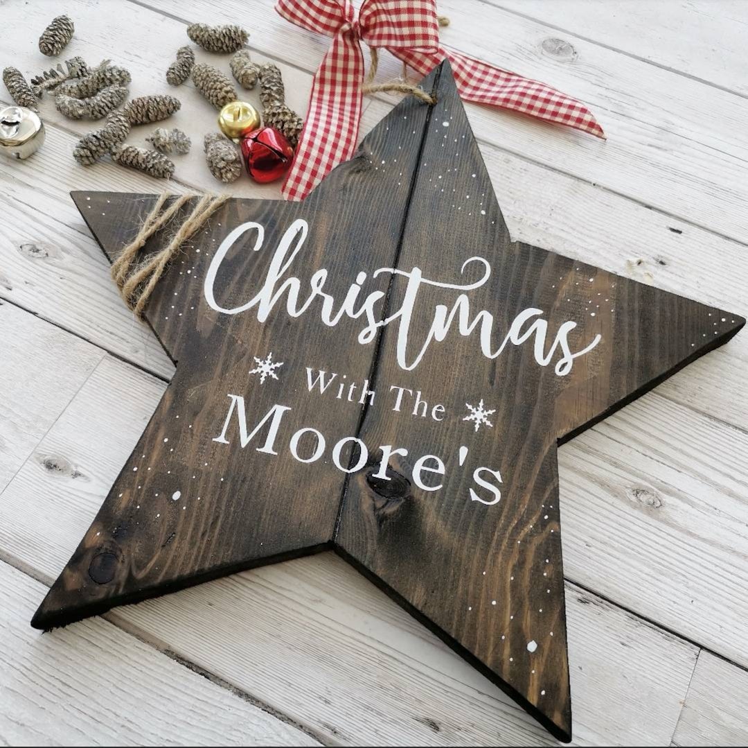 Christmas Decor, Rustic Christmas Decor, Personalised Christmas Sign ...