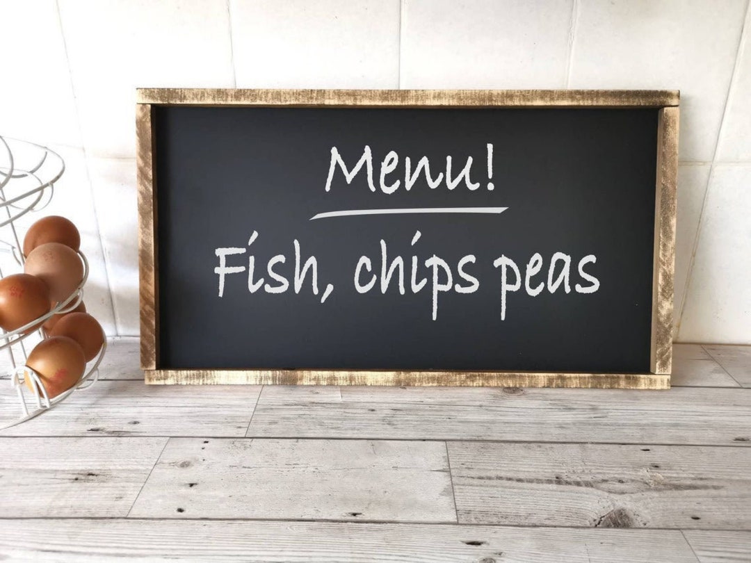 Farmhouse Chalkboard, Rustic Kitchen Blackboard With Tudor Oak Frame - Etsy
