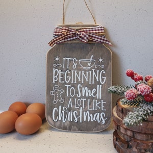 Christmas Baking Sign, Wooden Mason Jar Sign, Rustic Christmas Decor ...