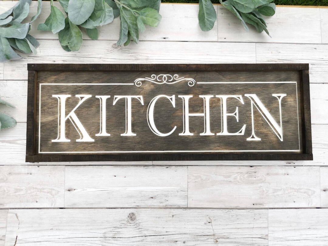 Large Rustic Wooden Kitchen Sign, Farmhouse Style Kitchen Sign, Kitchen ...
