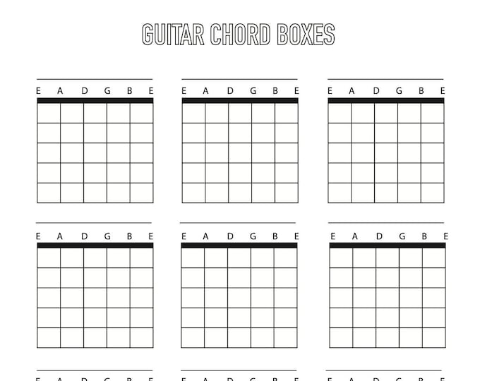 Guitar Chord Box Sheet Downloadable Template A4 Blank 6 String - Etsy