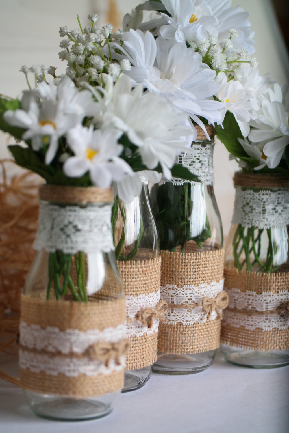 Rustic Table Decor Glass Flower Vase Wedding Table | Etsy