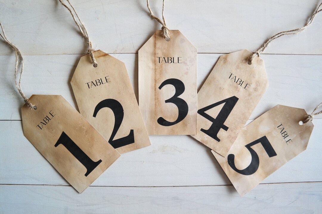 Table Number Tags, Rustic Wedding Reception Table Decor - Etsy