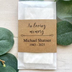 In Loving Memory Funeral Tissue Favors, Memorial Service Favors ...