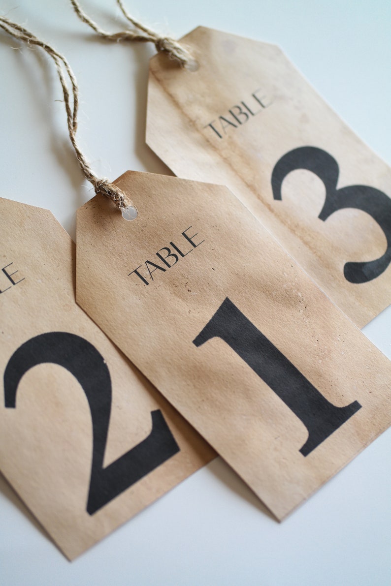 Table Number Tags, Rustic Wedding Reception Table Decor - Etsy
