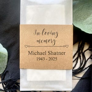 In Loving Memory Funeral Tissue Favors, Memorial Service Favors ...