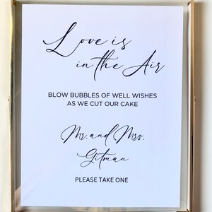 Wedding Send off Bubble Sign, Wedding Ceremony Bubble Wands Sign ...