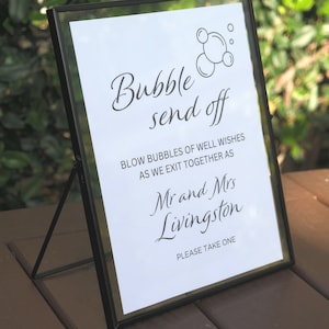 Wedding Send off Bubble Sign, Wedding Ceremony Bubble Wands Sign ...
