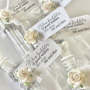 Wedding Send off Bubbles, Wedding Ceremony Bubble Wands, Silver Wedding ...