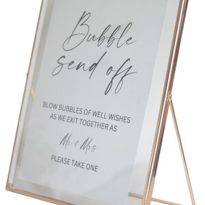 Wedding Send off Bubble Sign, Wedding Ceremony Bubble Wands Sign ...