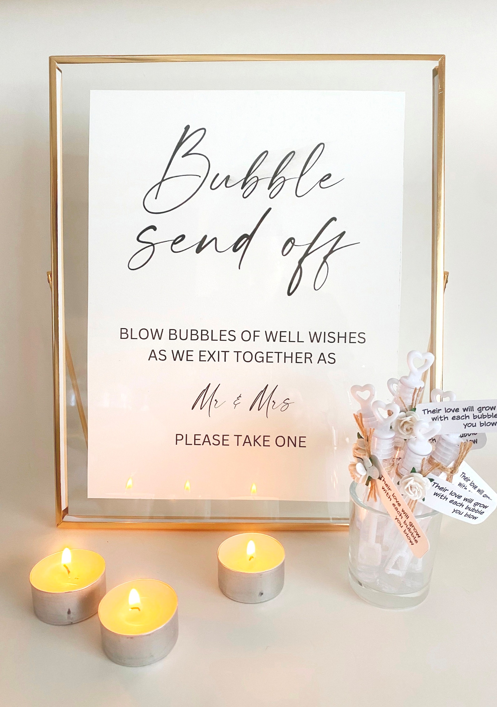 Wedding Send off Bubble Sign, Wedding Ceremony Bubble Wands Sign ...
