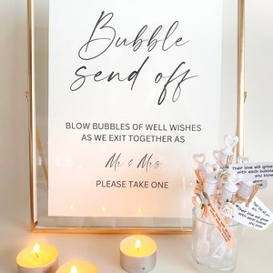 Wedding Send off Bubble Sign, Wedding Ceremony Bubble Wands Sign ...