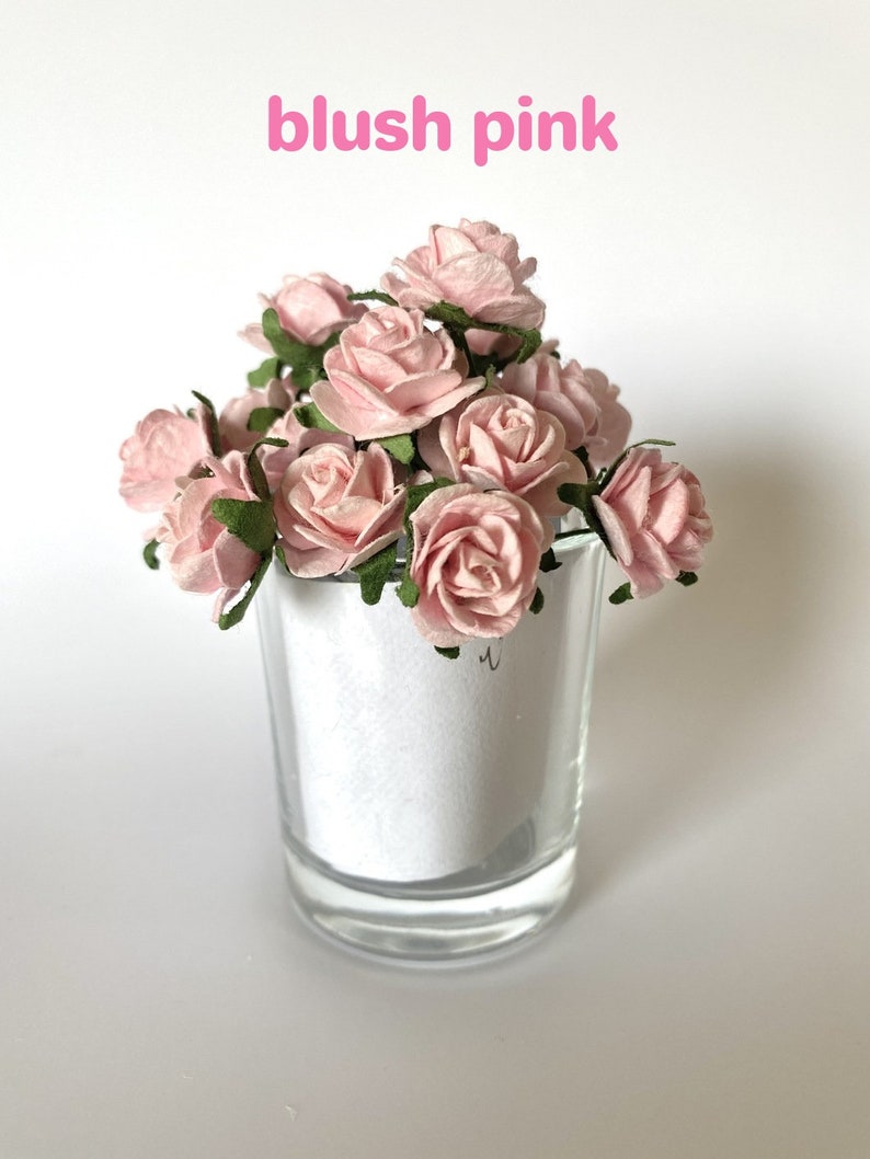 Pink Mini Paper Flowers, Mulberry Flowers, Paper Rose Flowers, Small ...