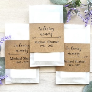 In Loving Memory Funeral Tissue Favors, Memorial Service Favors ...