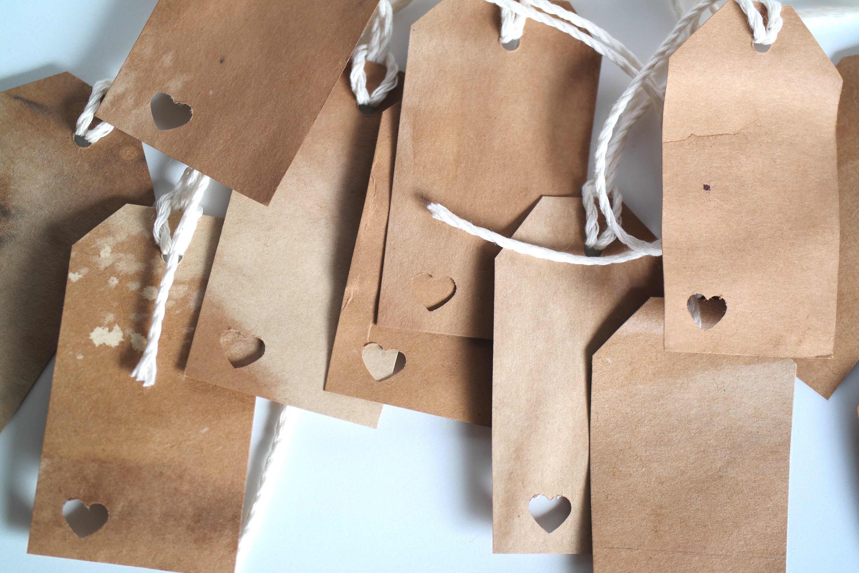 Blank Kraft Paper Handmade Tags, Favors Thank You Paper Label, Stained ...
