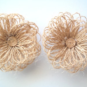 White Rustic Burlap Flowers - Fabric Artificial DIY Flowers - Craft ...