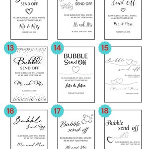 Wedding Send off Bubble Sign, Wedding Ceremony Bubble Wands Sign ...