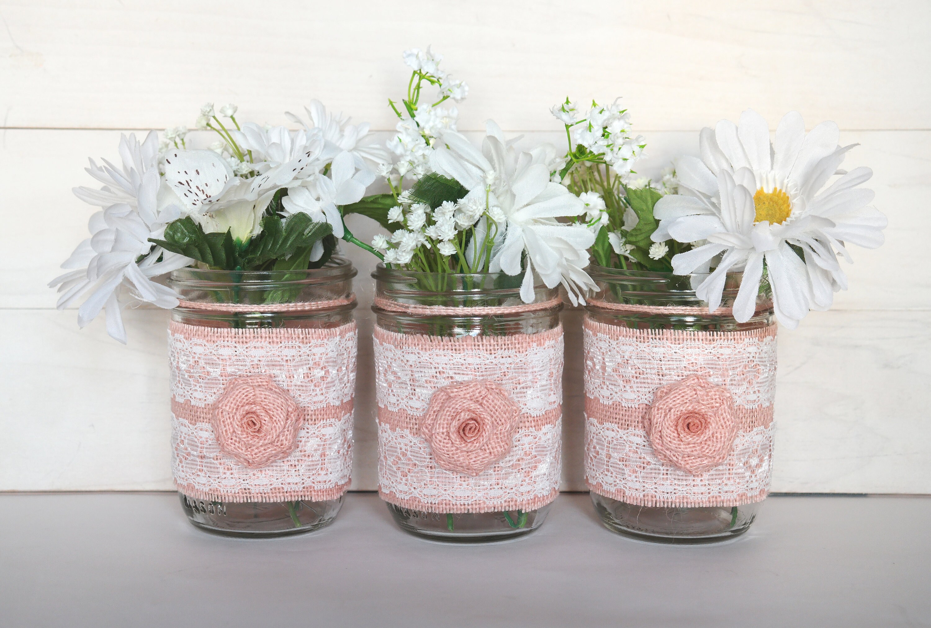 Mason Jar Rustic Vase, Wedding Centerpiece, Rustic Home Decor - Etsy