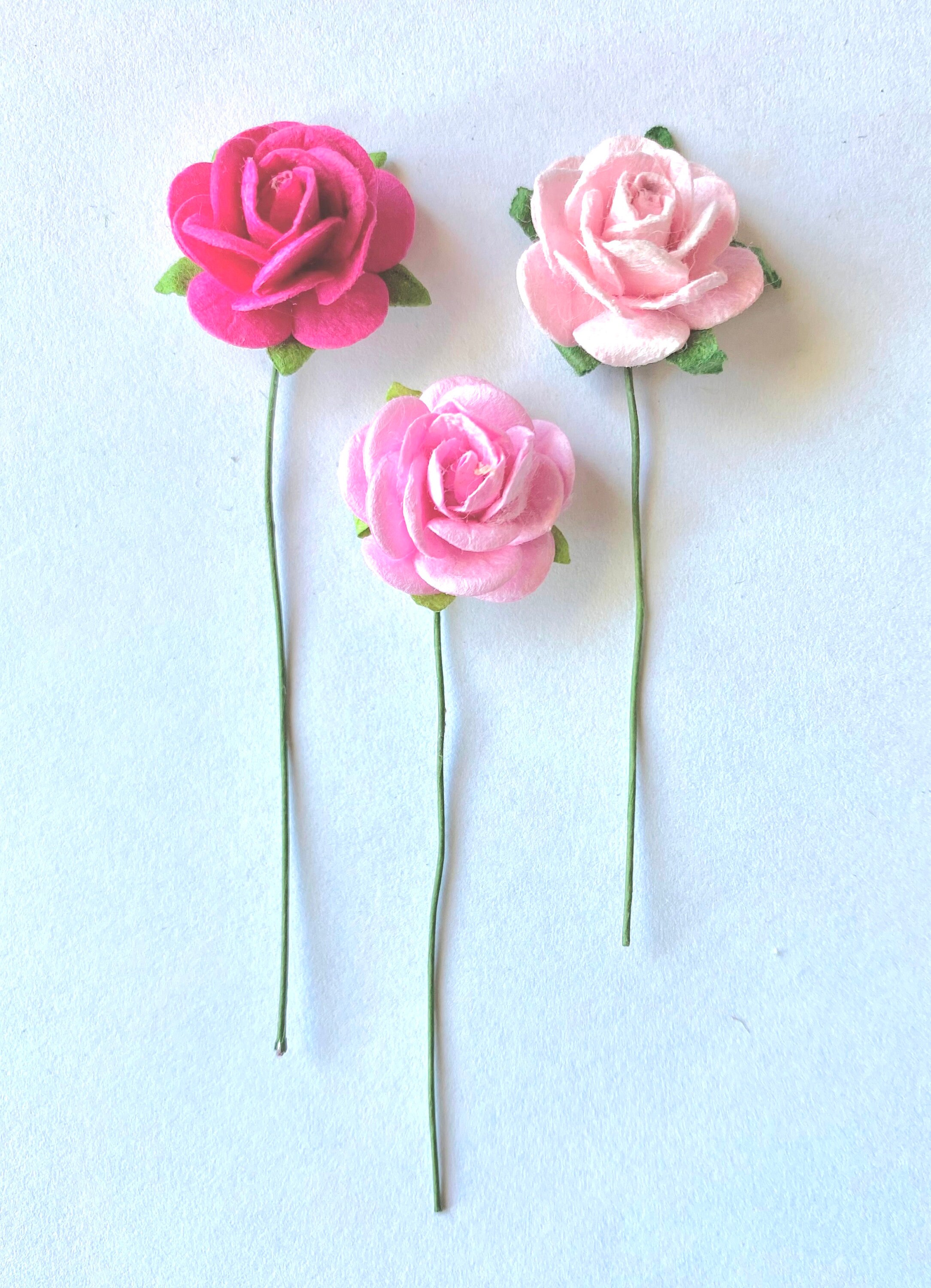 Pink Mini Paper Flowers Mulberry Flowers Paper Rose Flowers | Etsy