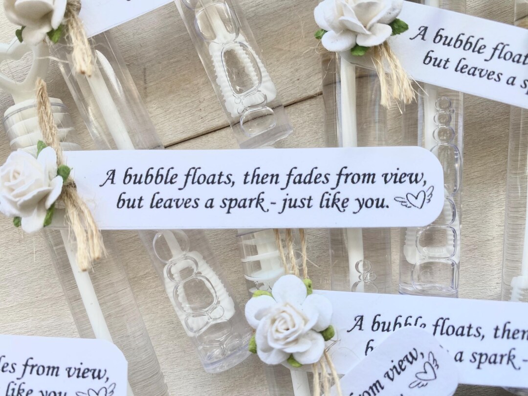 Memorial Service Bubble Wands – Celebration of Life Sympathy Favor ...