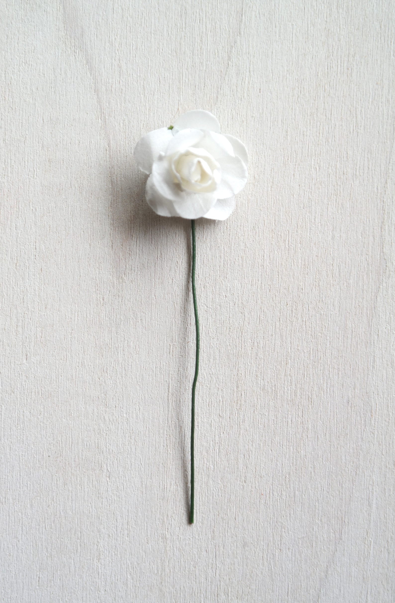 White Mini Paper Flowers on Stem, Artificial Mulberry Flowers, Wire ...
