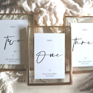 Gold Frame Table Numbers, Wedding Signs, Wedding Seating Chart, Gold ...