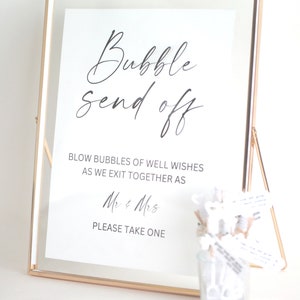 Wedding Send off Bubble Sign, Wedding Ceremony Bubble Wands Sign ...