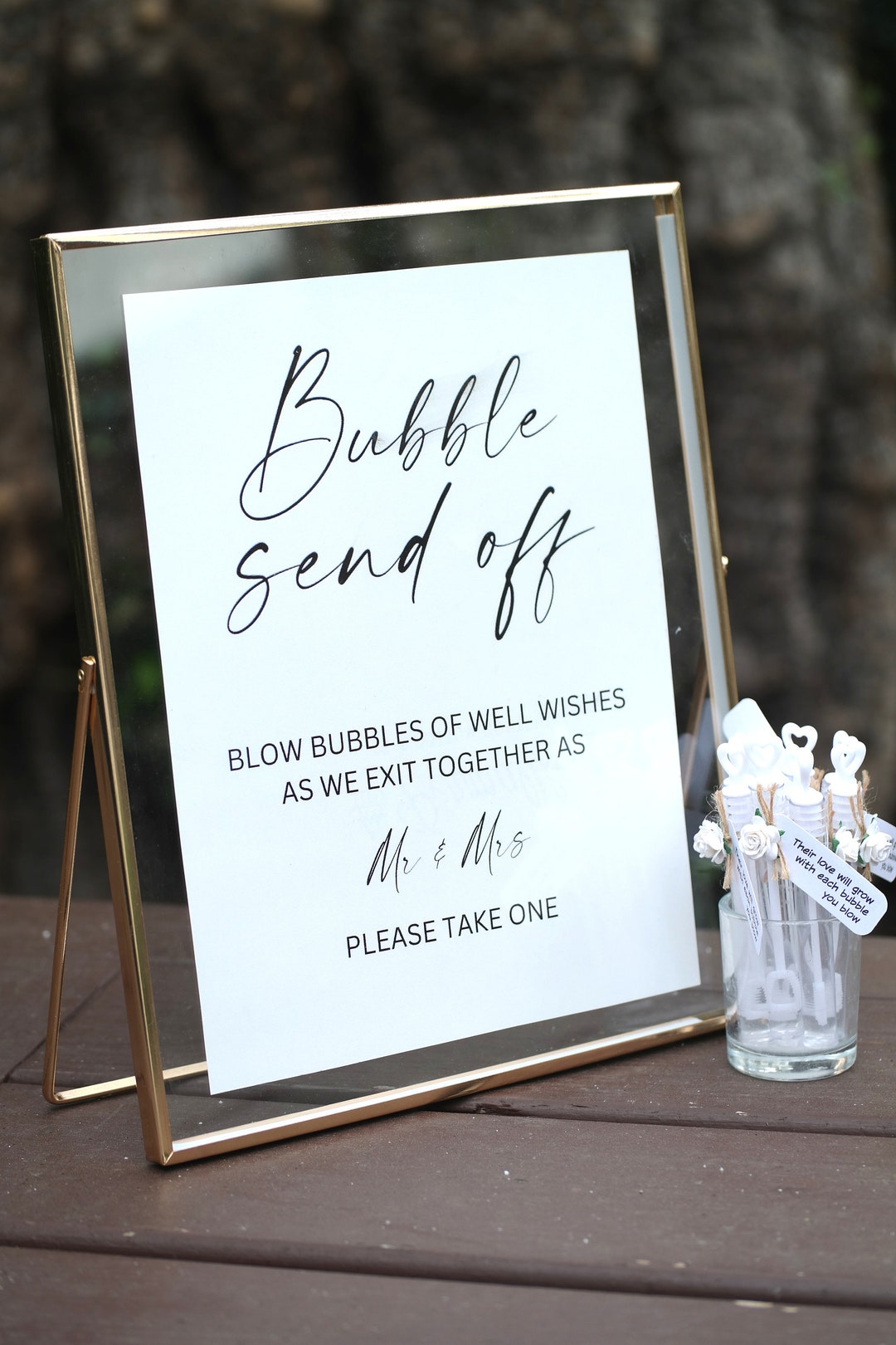 Wedding Send off Bubble Sign, Wedding Ceremony Bubble Wands Sign ...