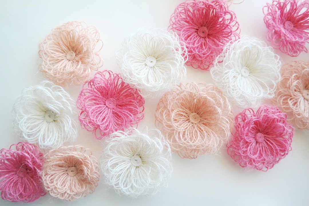 Pink Burlap Flowers, Fabric Flowers, Fake Artificial Flowers, Flower ...