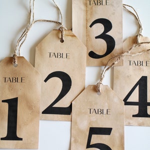 Table Number Tags, Rustic Wedding Reception Table Decor - Etsy UK